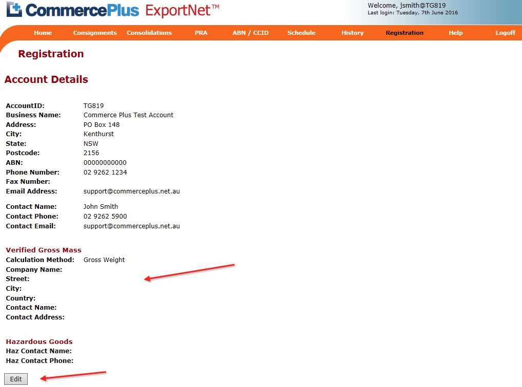 Verified Gross Mass (VGM) - Commerce Plus Support